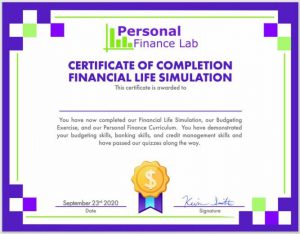 The Virtual Finance Lab's Financial Life Simulation - PersonalFinanceLab