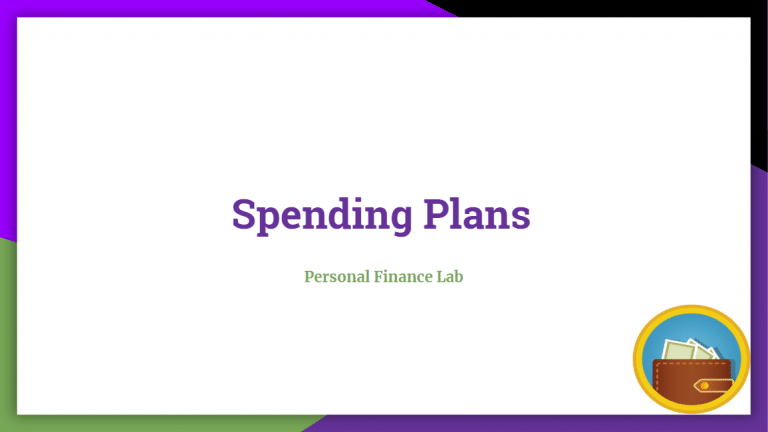 Spending Plans Presentation - PersonalFinanceLab