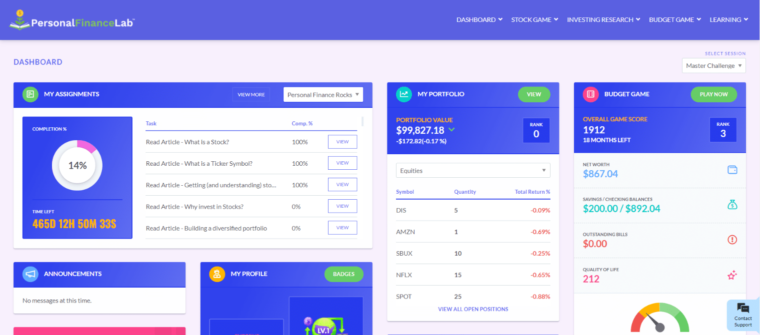 Student Guide - Personal Finance Lab