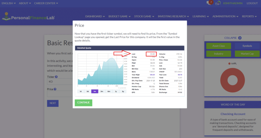 Feature Highlight - Student Stock Comparison Tool - PersonalFinanceLab