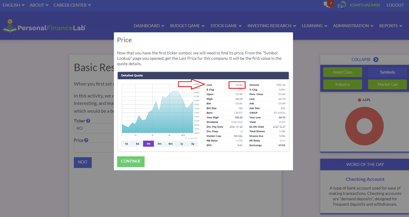 Feature Highlight - Student Stock Comparison Tool - PersonalFinanceLab