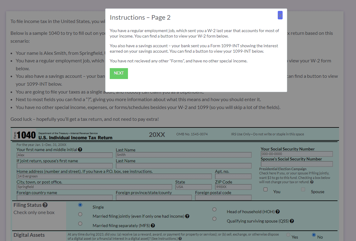 Feature Highlight - Income Tax Filing Activities - PersonalFinanceLab