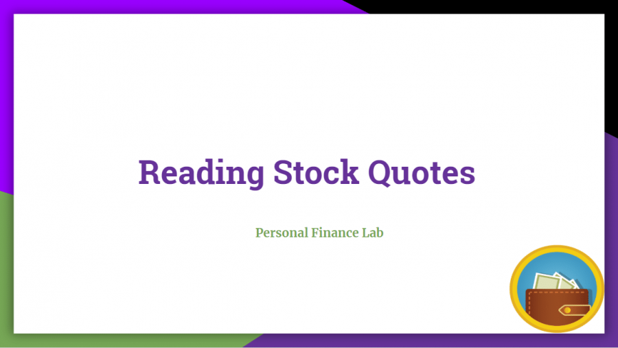 Reading Stock Quotes Presentation - PersonalFinanceLab